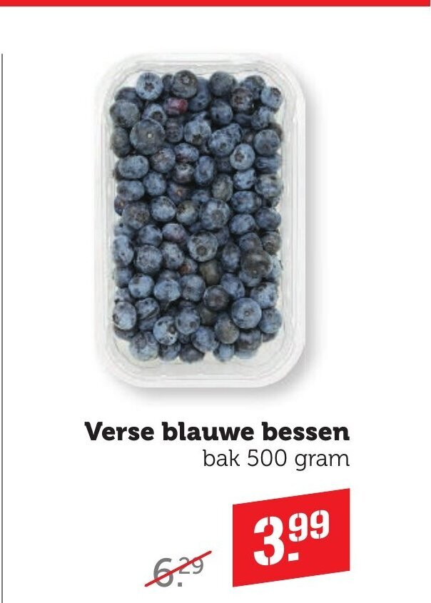 Verse blauwe bessen bak 500 gram aanbieding bij CoopCompact