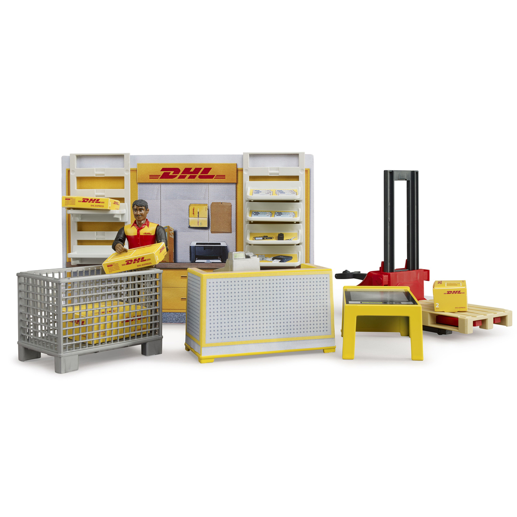 Bruder dhl pakketdienst met palletwagen + figuur aanbieding bij Top1Toys