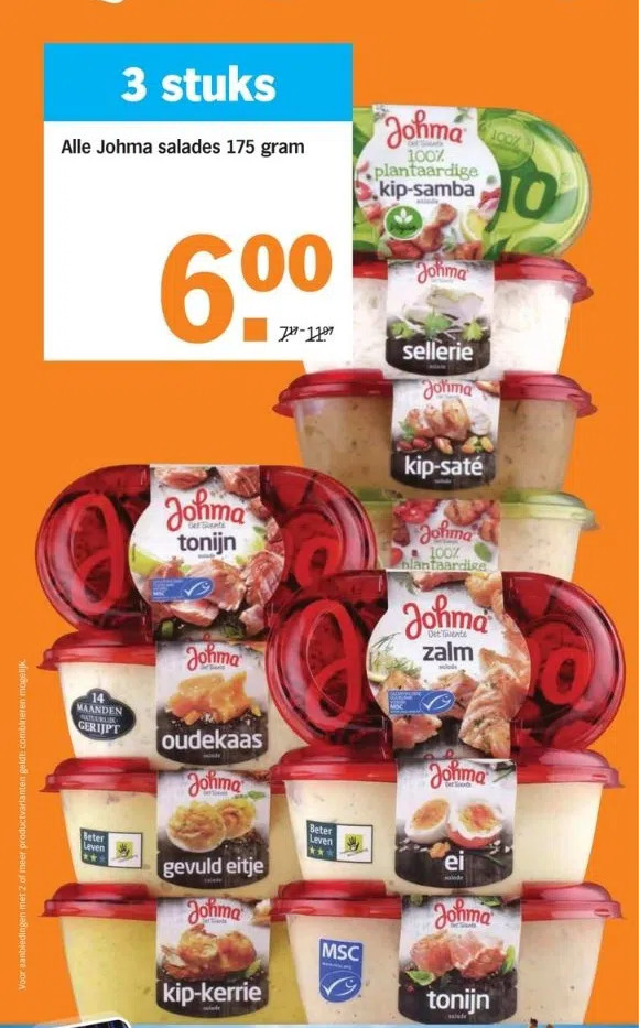 Alle johma salades 175 gram aanbieding bij Albert Heijn