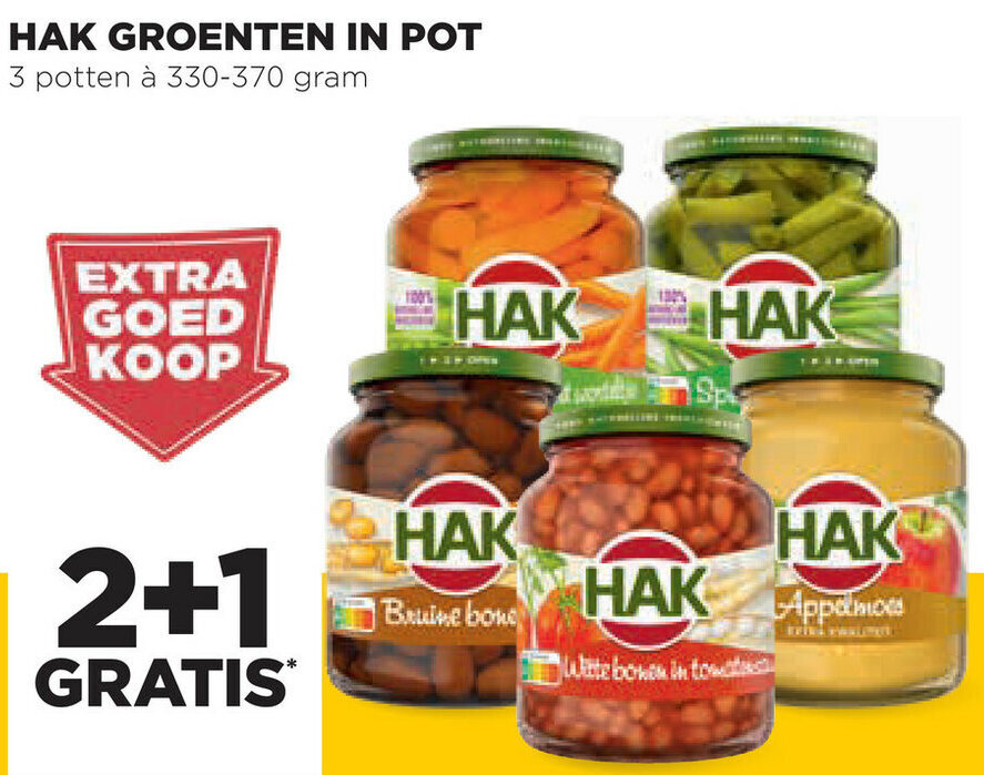 Hak groenten in pot 330-370gram aanbieding bij Jumbo