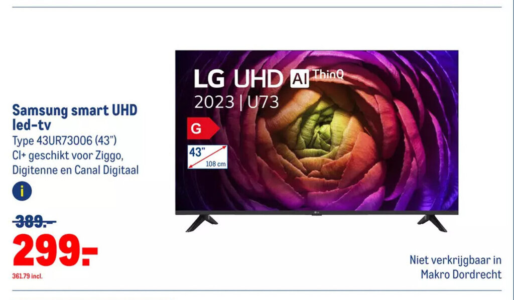 Samsung smart UHD led-tv aanbieding bij Makro
