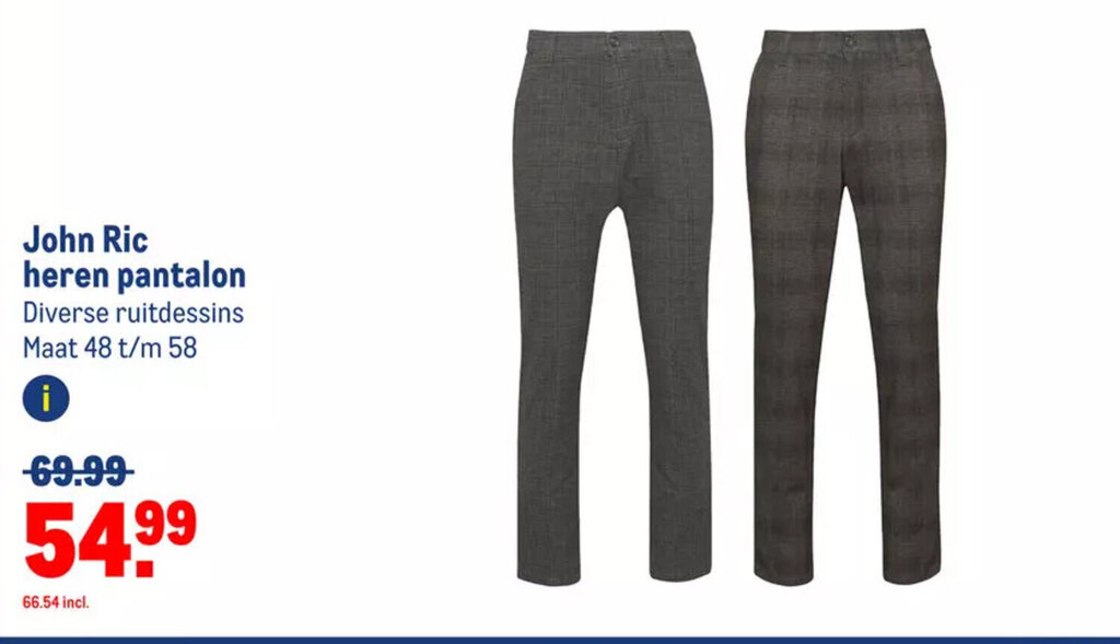 John Ric heren pantalon aanbieding bij Makro