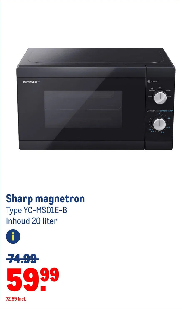 Sharp magnetron aanbieding bij Makro