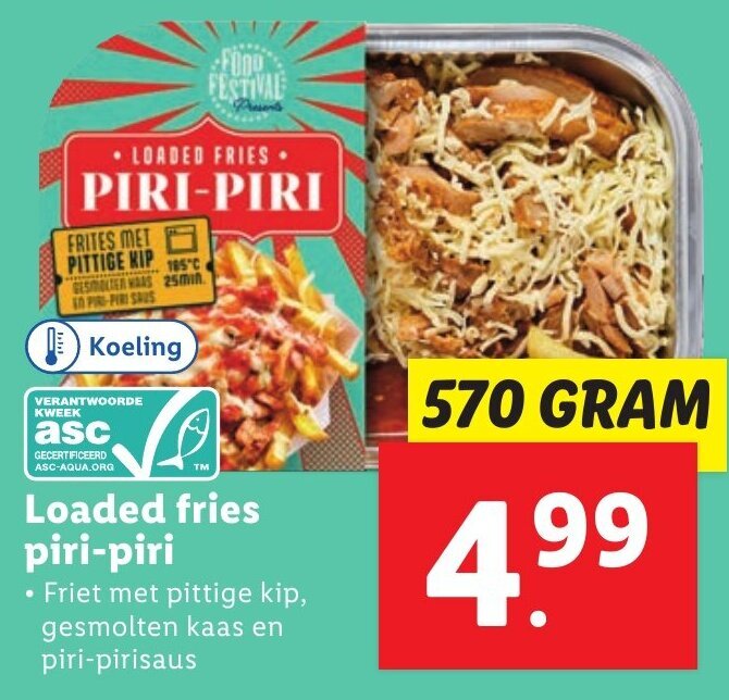 Loaded fries piri-piri 570g aanbieding bij Lidl