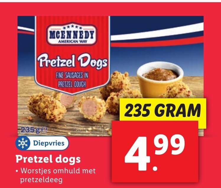 Pretzel Dogs 235 GRAM aanbieding bij Lidl