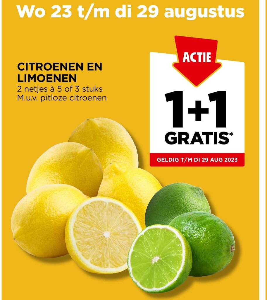 CITROENEN EN LIMOENEN 2 netjes à 5 of 3 stuks. 1+1 Gratis aanbieding ...