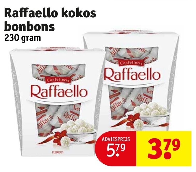 Raffaello kokos bonbons 230 gram aanbieding bij Kruidvat