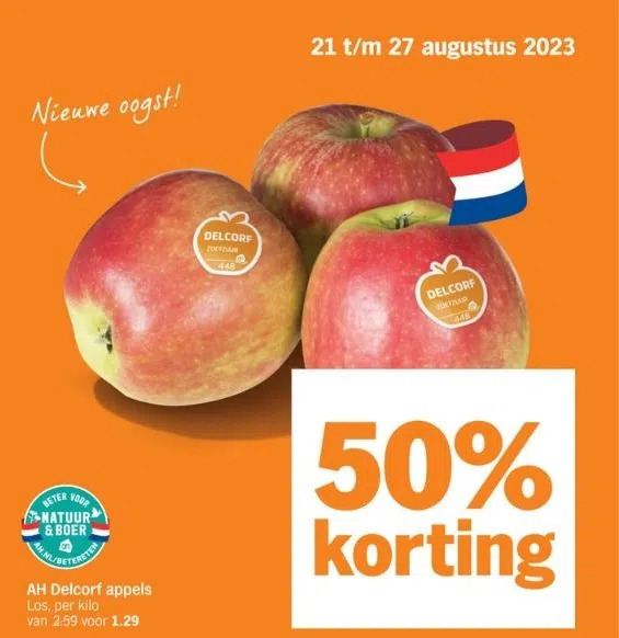 Ah delcorf appels los, per kilo van 2.59 voor 1.29 aanbieding bij ...