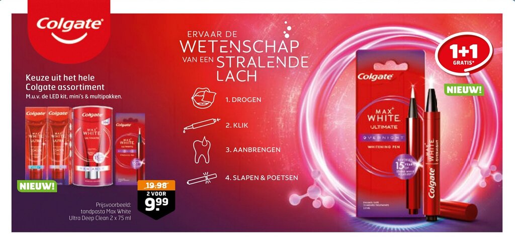 Keuze uit het hele Colgate assortiment M.u.v. de LED kit, mini's ...