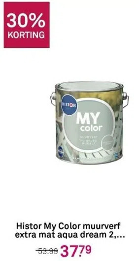 Histor my color muurverf extra mat aqua dream 2,5 liter aanbieding bij ...