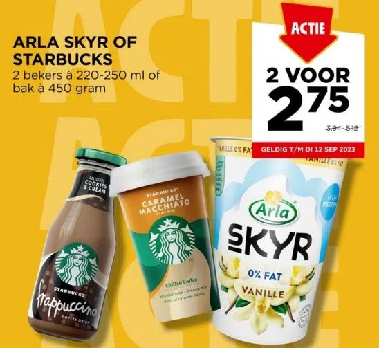 Arla skyr of starbucks aanbieding bij Jumbo