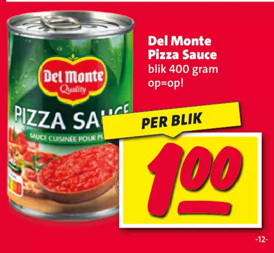 Del Monte Pizza Sauce blik 400 gram op=op! aanbieding bij Nettorama