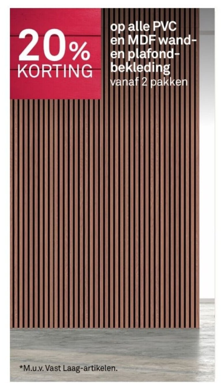 op alle PVC en MDF wand-en plafond- bekleding aanbieding bij Karwei