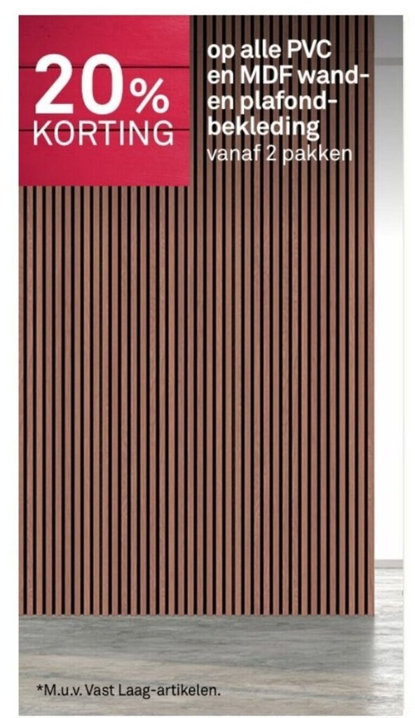 op alle PVC en MDF wand-en plafond- bekleding aanbieding bij Karwei