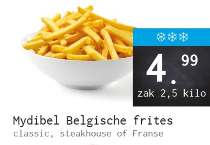 Mydibel Belgische frites classic, steakhouse of Franse zak 2,5 kilo ...