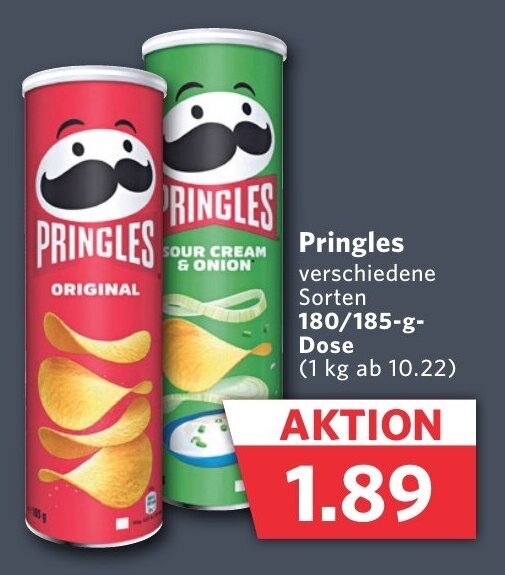 Pringles verschiedene Sorten 180/185-g-Dose aanbieding bij Combi Markt DE