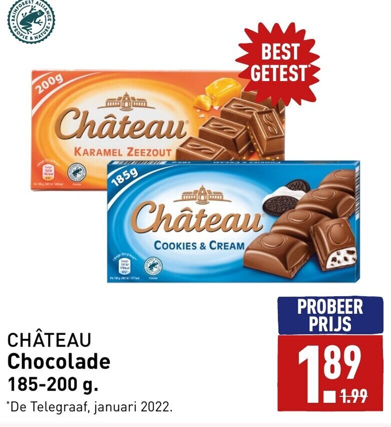 CHÂTEAU Chocolade 185-200 g. aanbieding bij ALDI