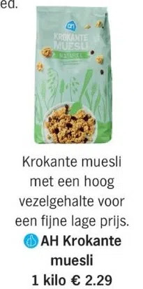 Ah krokante muesli aanbieding bij Albert Heijn