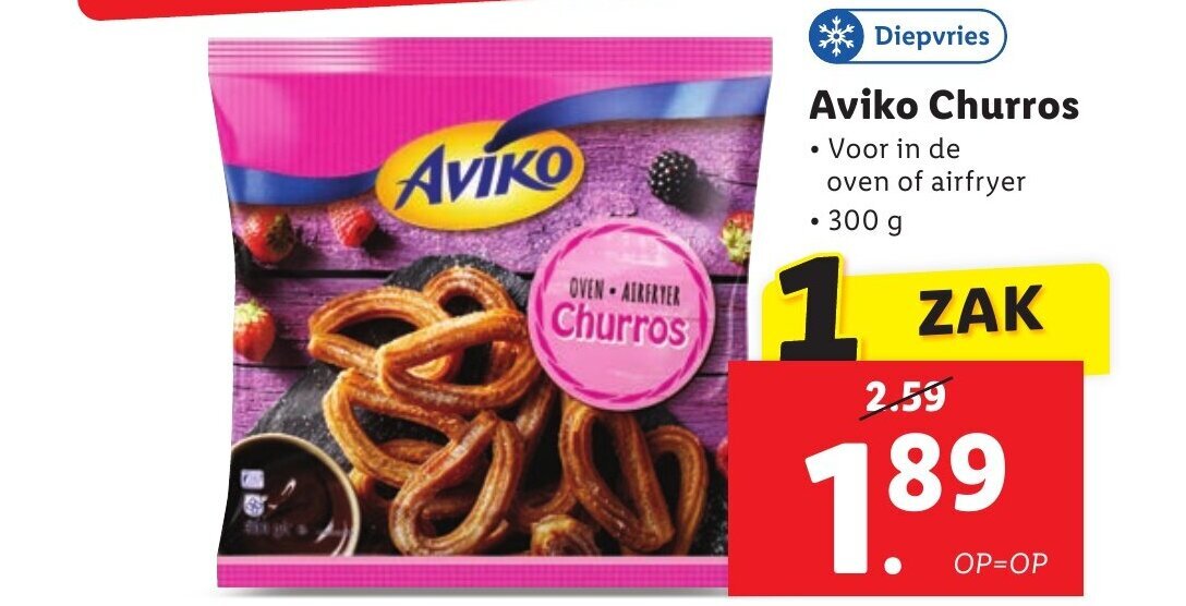 Aviko Churros 300g aanbieding bij Lidl