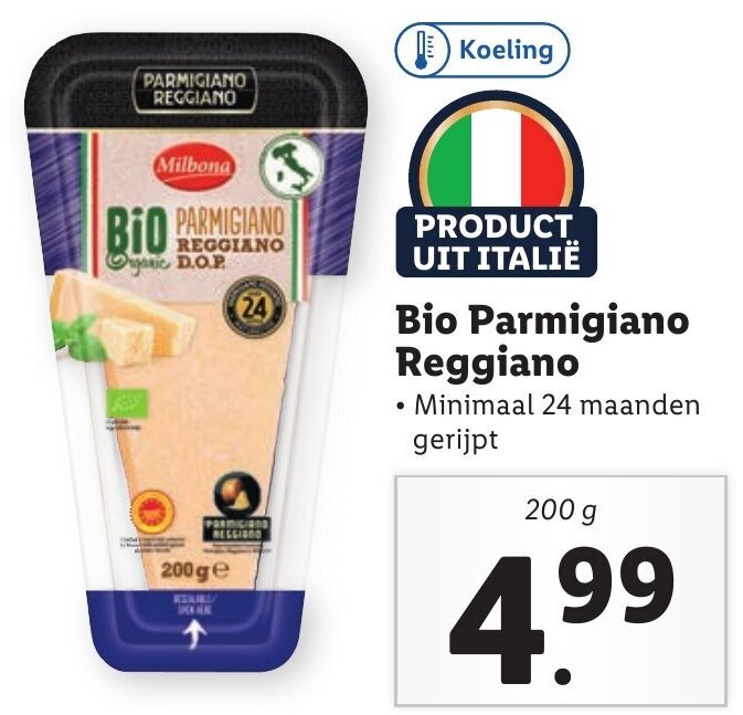Bio Parmigiano Reggiano 200g aanbieding bij Lidl