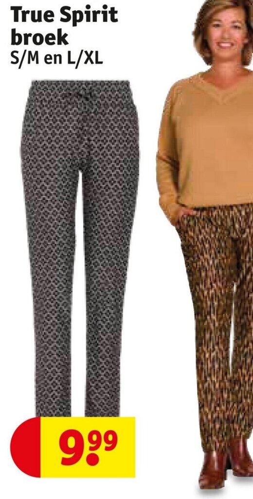 True Spirit broek S/M en L/XL aanbieding bij Kruidvat