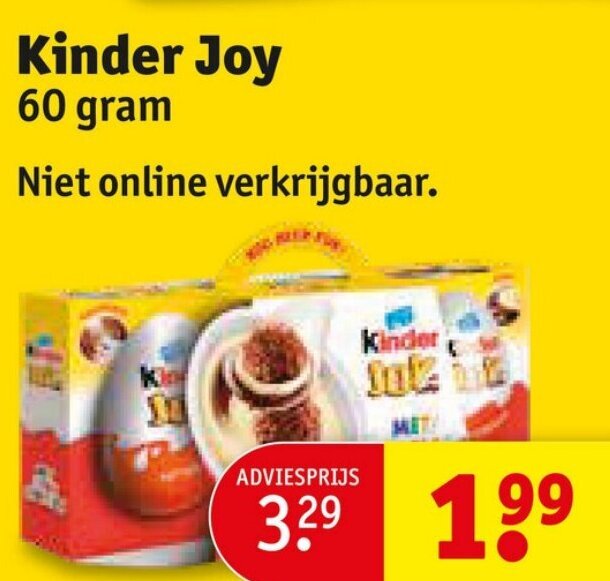 Kinder Joy 60 gram aanbieding bij Kruidvat