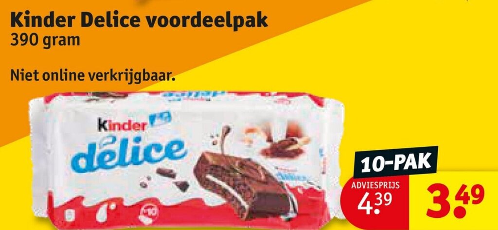 Kinder Delice voordeelpak 390 gram aanbieding bij Kruidvat