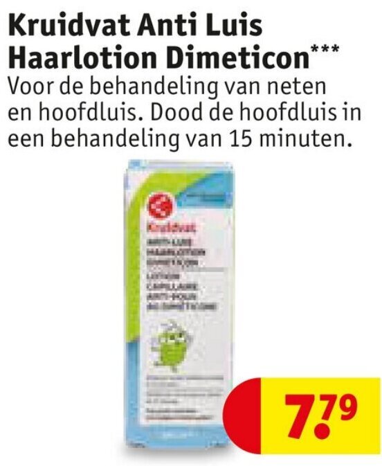 Kruidvat Anti Luis Haarlotion Dimeticon*** aanbieding bij Kruidvat