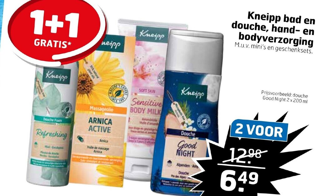 Kneipp bad en douche, hand- en bodyverzorging 1+1 GRATIS aanbieding bij ...