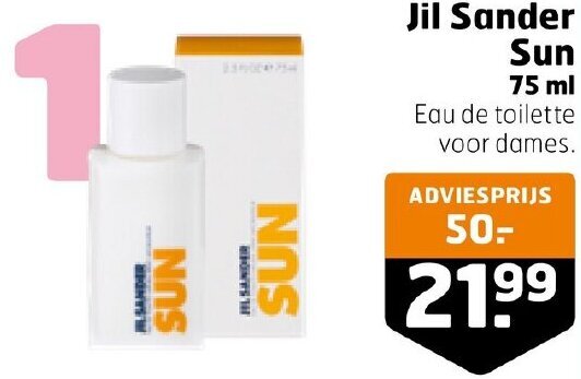 Jil Sander Sun 75 ml aanbieding bij Trekpleister