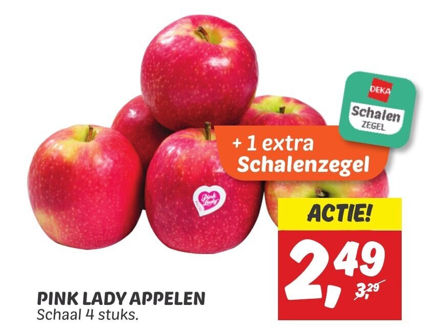 PINK LADY APPELEN Schaal 4 stuks. aanbieding bij Dekamarkt
