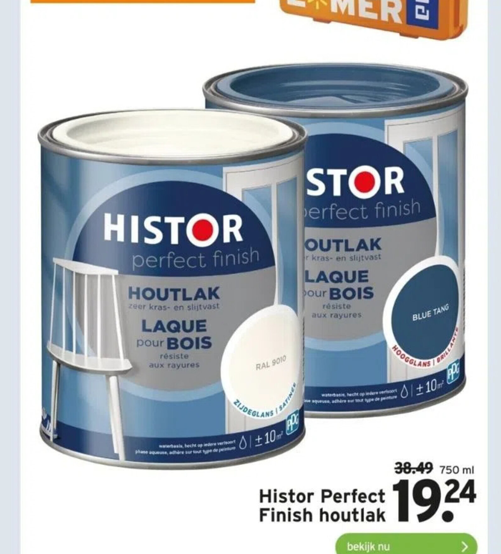 Histor Perfect Finish houtlak 750 ml aanbieding bij GAMMA