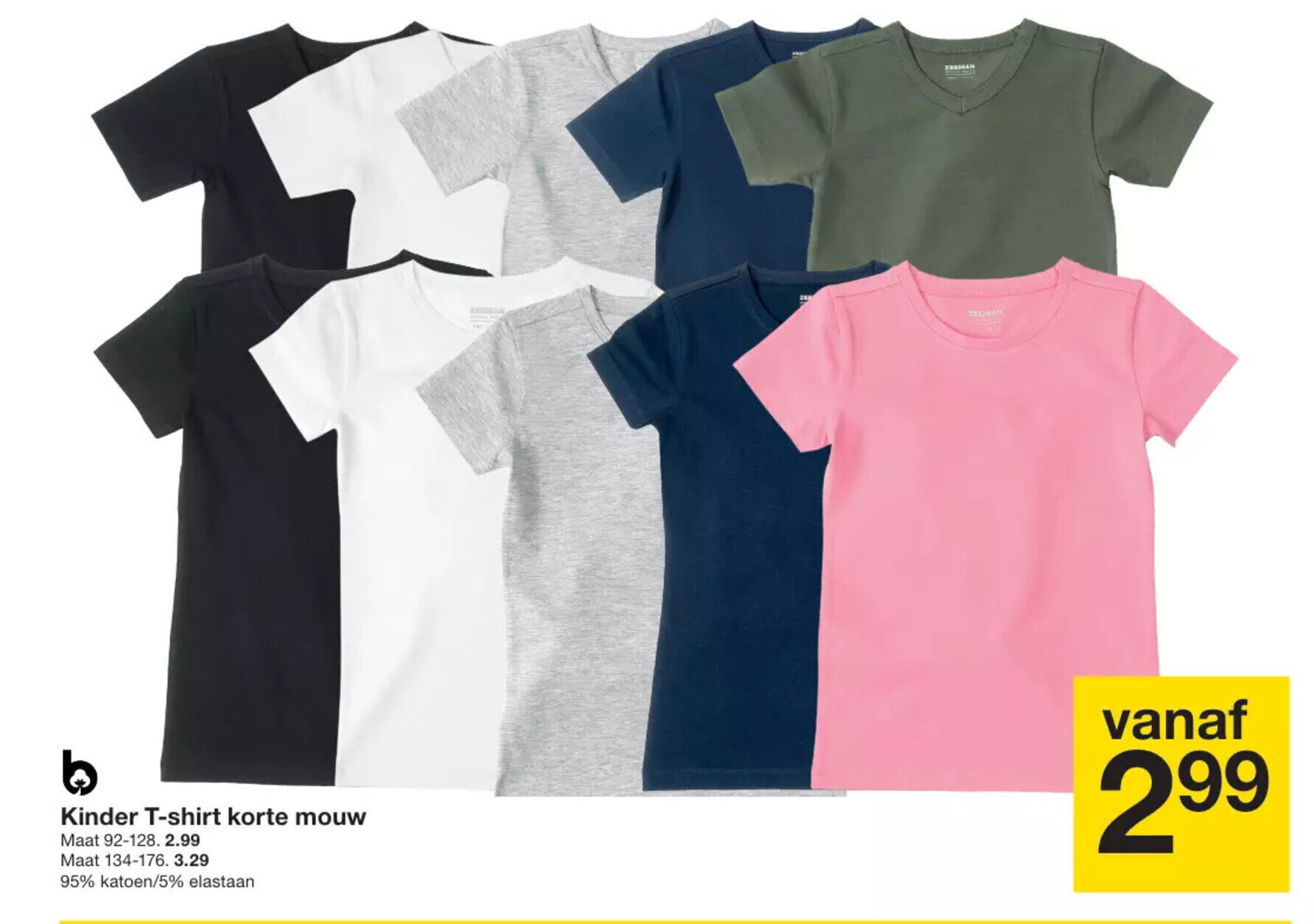 Kinder T-shirt korte mouw aanbieding bij Zeeman