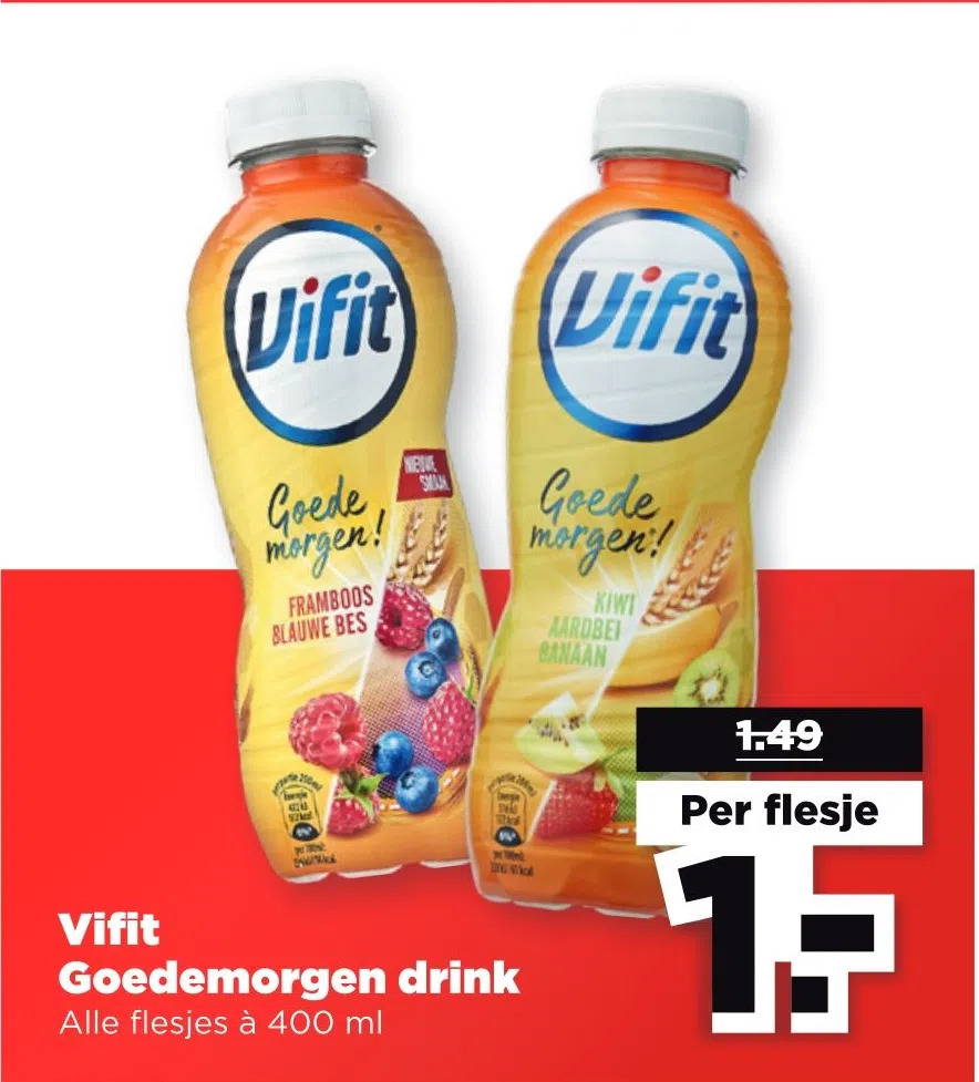 Vifit goedemorgen drink aanbieding bij PLUS