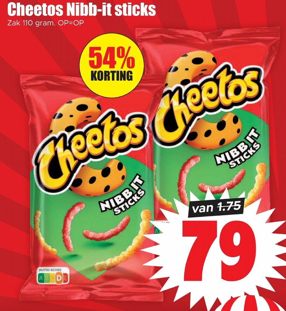 Cheetos Nibb-it sticks 110g aanbieding bij Dirk