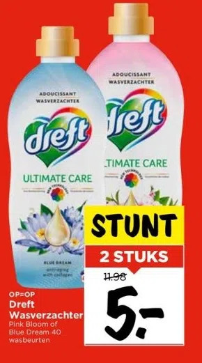 Dreft wasverzachter pink bloom of blue dream aanbieding bij Vomar ...