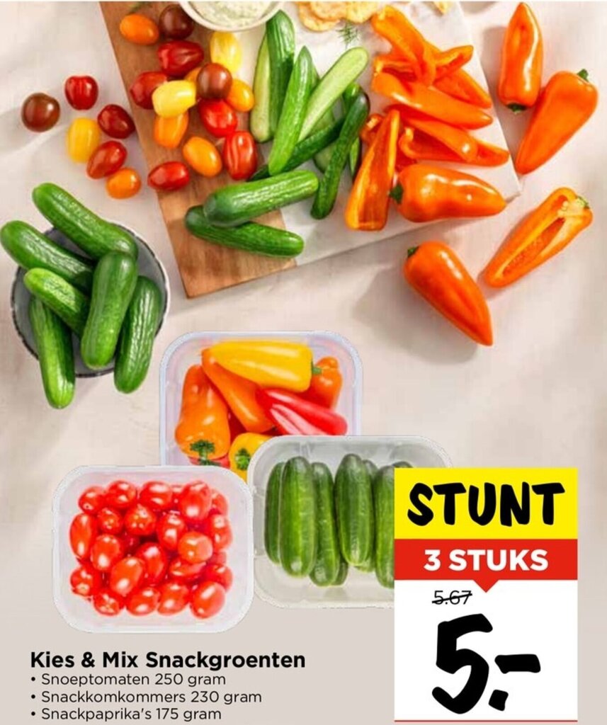 Kies & Mix Snackgroenten aanbieding bij Vomar Voordeelmarkt