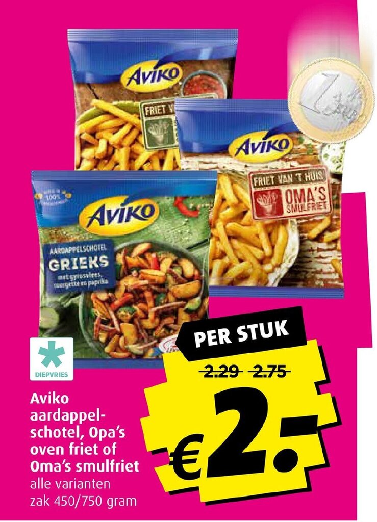Aviko aardappel-schotel, Opa's oven friet of Oma's smulfriet alle ...