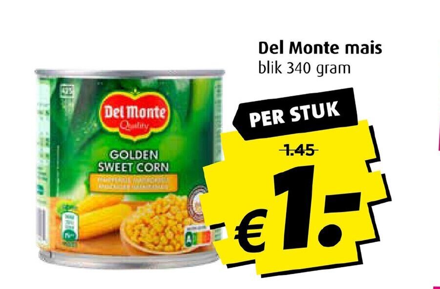 Del Monte mais blik 340 gram aanbieding bij Boni