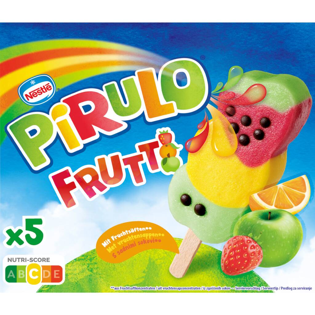Nestlé waterijs pirulo frutti 5 st. aanbieding bij Dekamarkt