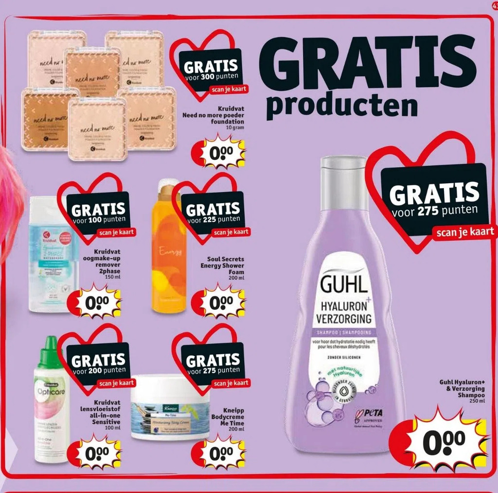 Gratis producten aanbieding bij Kruidvat