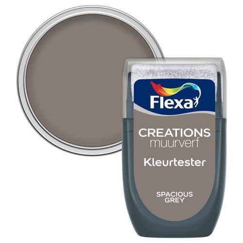 Flexa muurverf tester creations spacious grey 30ml aanbieding bij Praxis