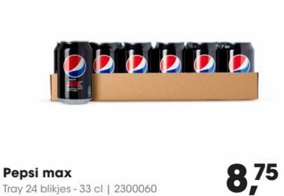 Pepsi max 33 cl aanbieding bij HANOS