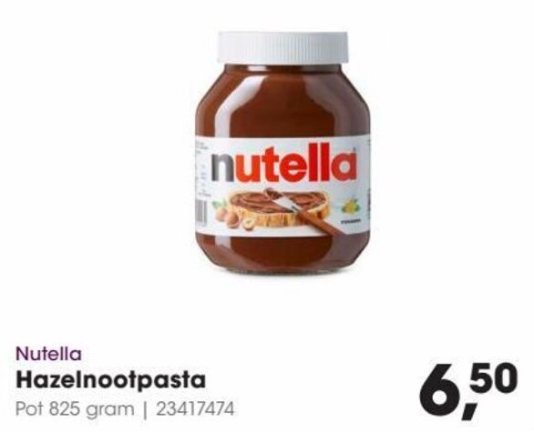 Nutella Hazelnootpasta Pot 825 gram | 23417474 aanbieding bij HANOS