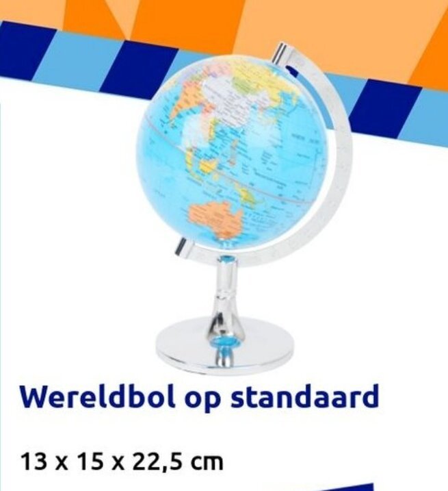 Wereldbol op standaard 13 x x15 x 22,5 cm aanbieding bij Action