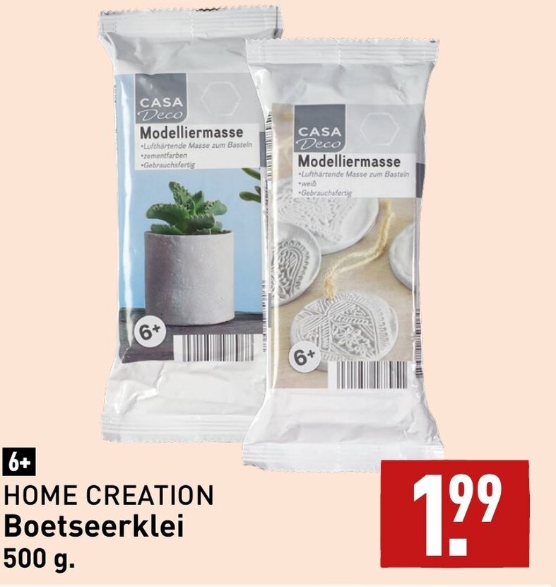 HOME CREATION Boetseerklei 500 g. aanbieding bij ALDI