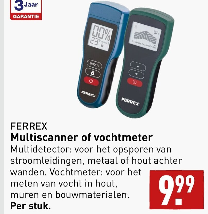 Multiscanner of vochtmeter aanbieding bij ALDI