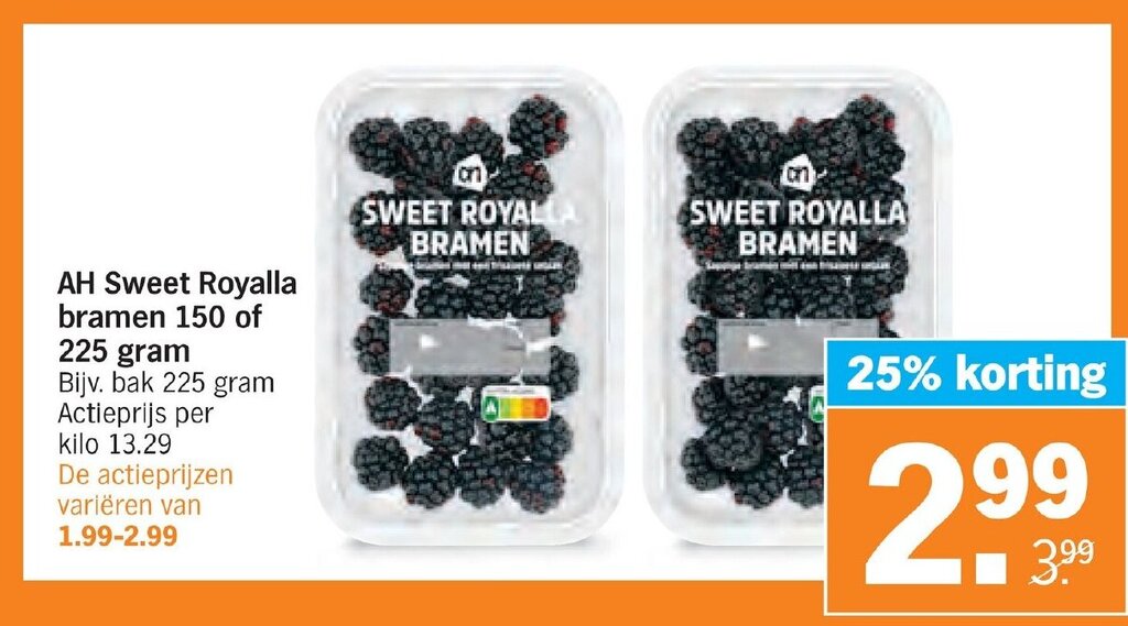 AH Sweet Royalla bramen 150 of 225g aanbieding bij Albert Heijn