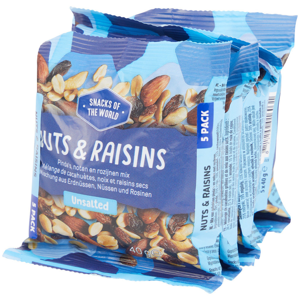 Snacks of the world pinda's, noten en rozijnen mix aanbieding bij Action