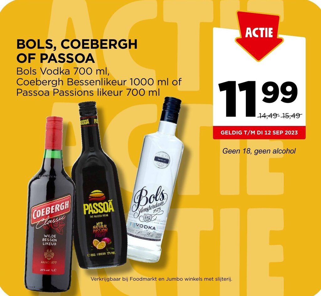 BOLS, COEBERGH OF PASSOA aanbieding bij Jumbo